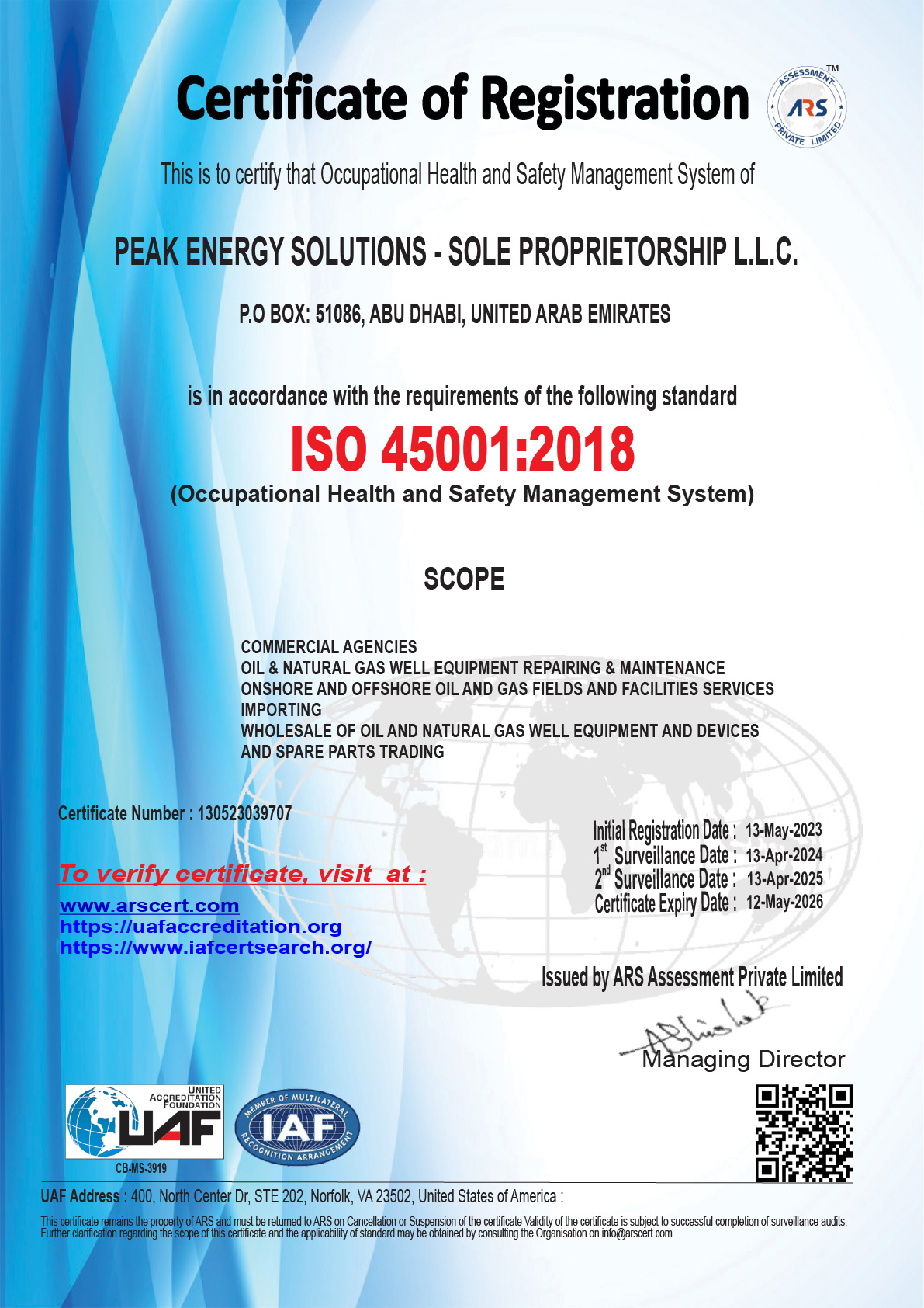 Certifications Peak Energy Solutions Certifications Peak Energy Solutions